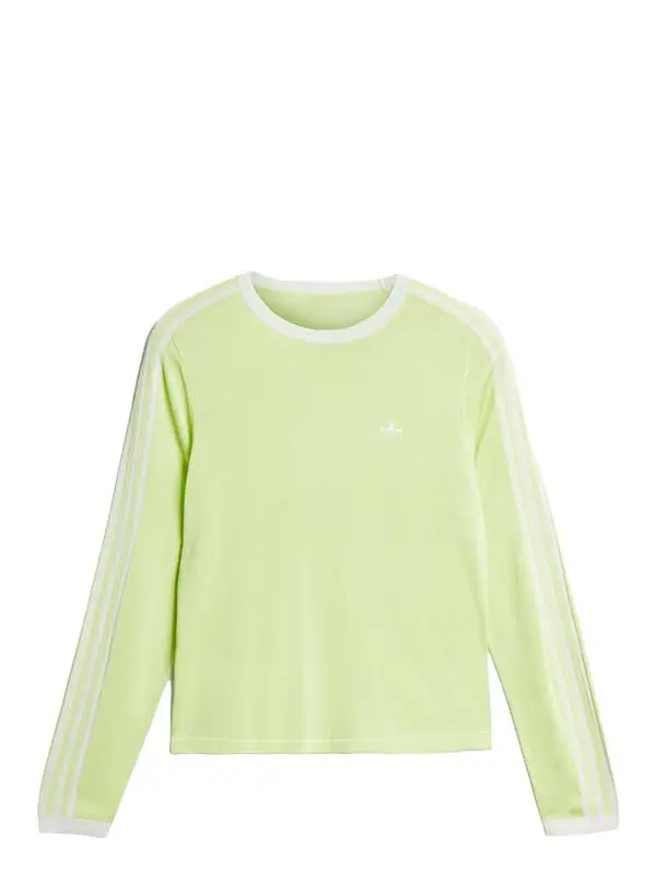 Adidas Wales Bonner Knit Long Sleeve Tee Shirt - Semi Frozen Yellow/chalk White