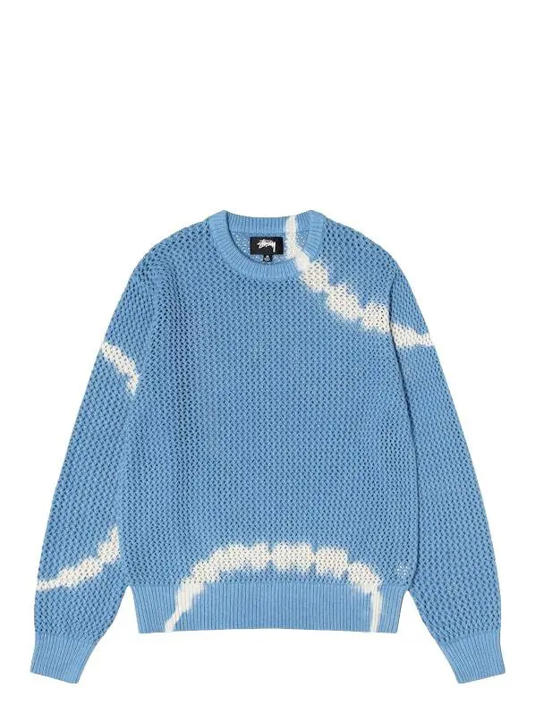 StÜssy Pigment Dyed Loose Gauge Sweater - Tie Dye/blue