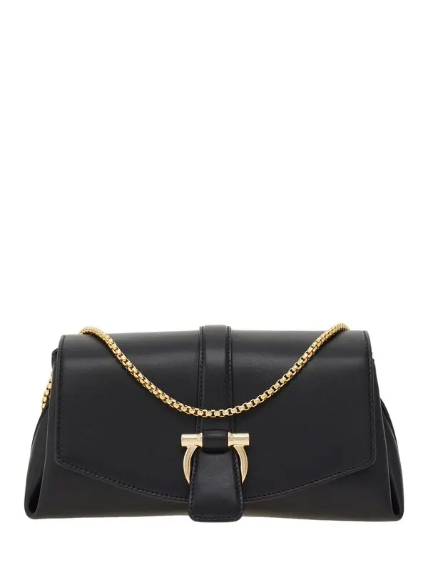 FERRAGAMO Front Flap Crossbody Bag - Black
