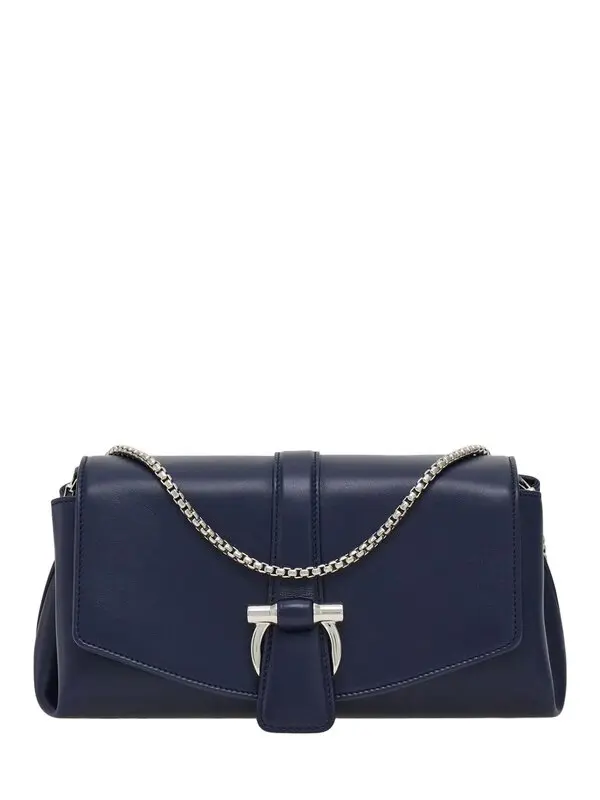 FERRAGAMO Front Flap Crossbody Bag - Blue