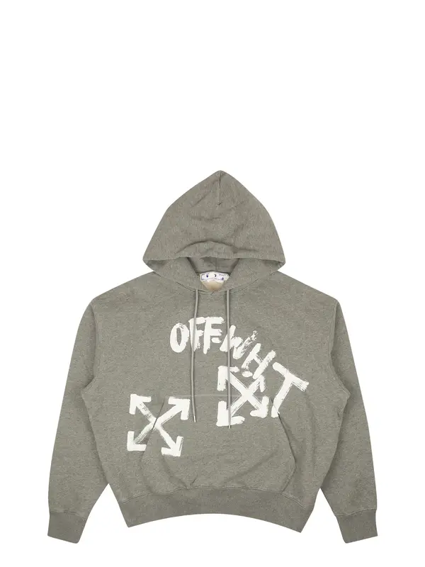 Off-White Paint Script Skate Hoodie - Grey