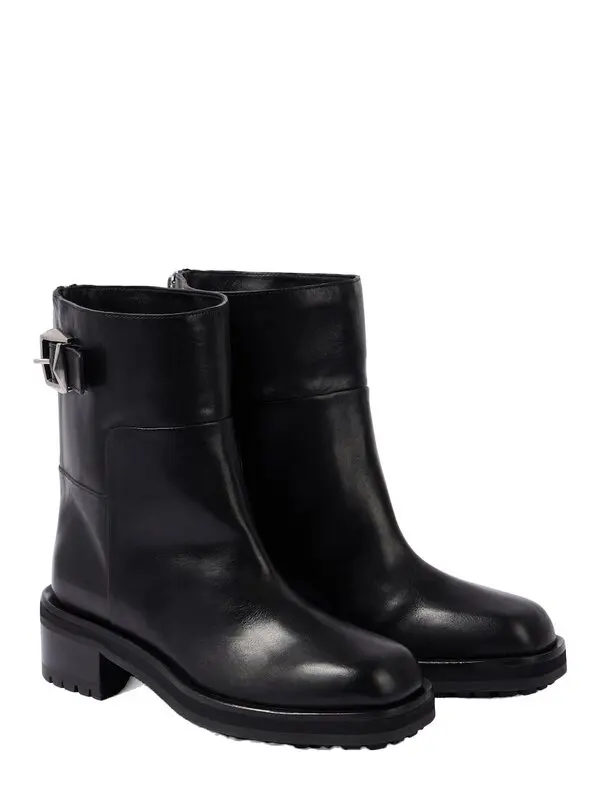 JIMMY CHOO Brooklyn 50 Leather Ankle Boots - Black
