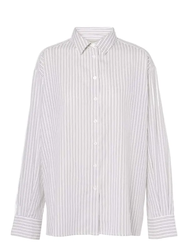 Asceno Maya Striped Cotton-blend Shirt - White