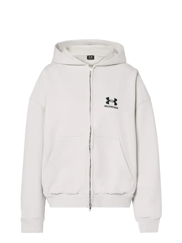 Balenciaga Cotton Zip-up Hoodie - White