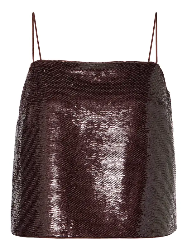 Roland Mouret Sequined Top - Brown
