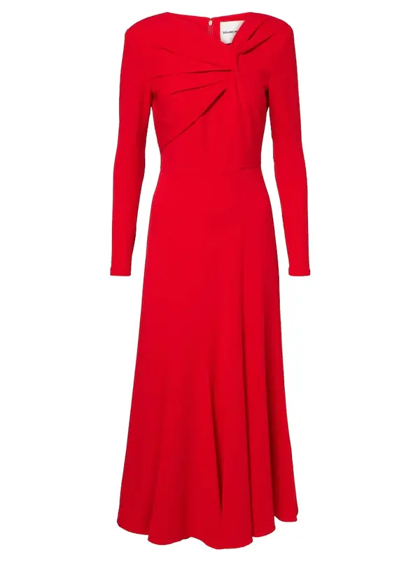 Roland Mouret Gathered Cady Midi Dress - Red