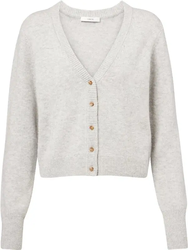 Vince Wool And Cashmere Cardigan - Grey
