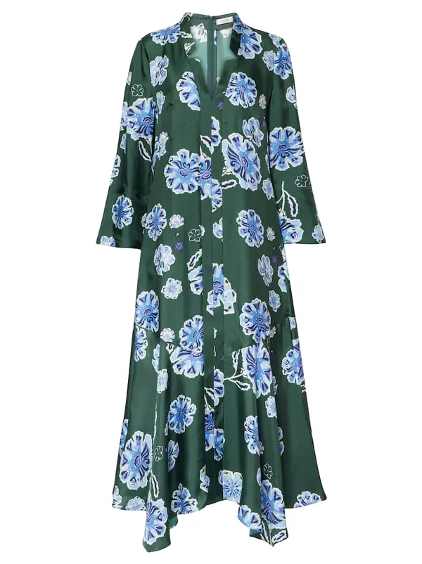 Dorothee Schumacher Big Garden Floral Midi Dress - Green
