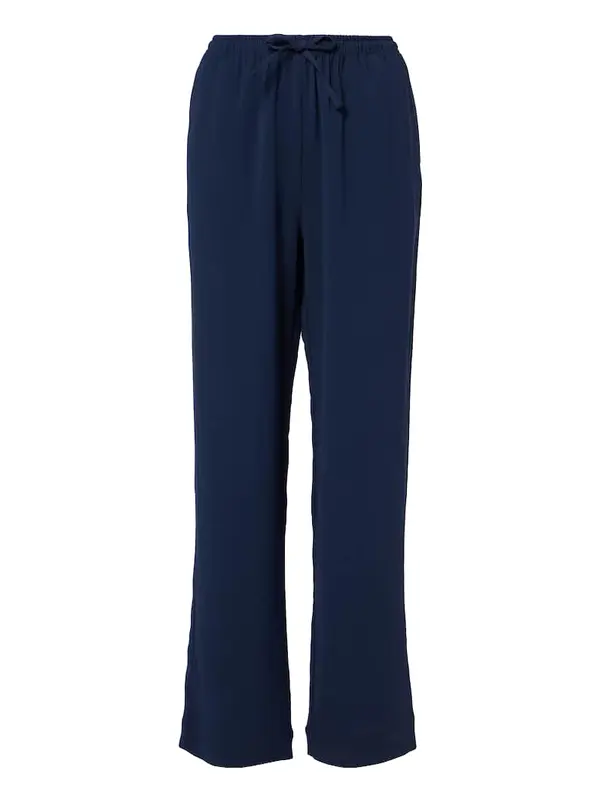 Asceno Aurelia Crepe Straight Pants - Blue