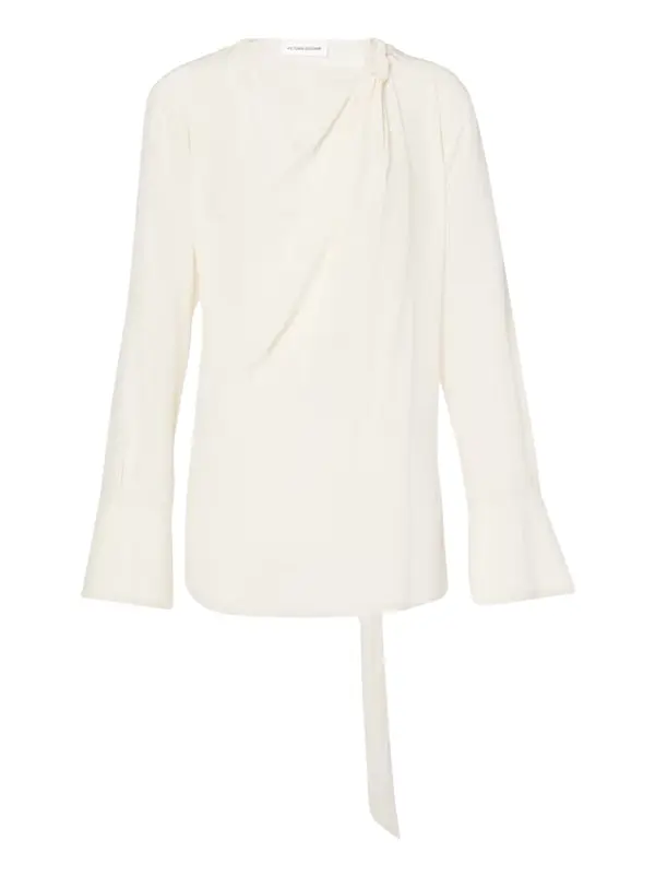 Victoria Beckham Scarf-detail Silk Blouse - White