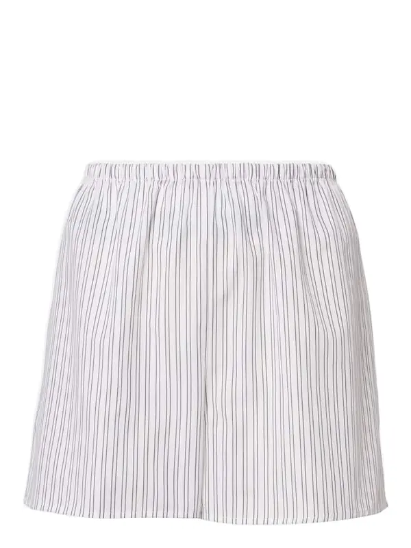 Asceno Cairo Striped Cotton-blend Shorts - White