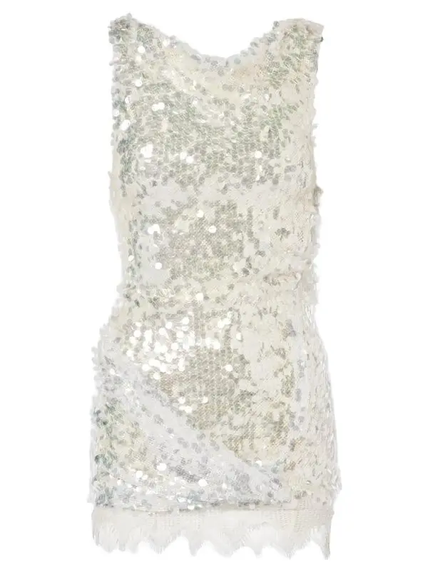 Christopher Esber Opaline Sequined Mini Dress - White