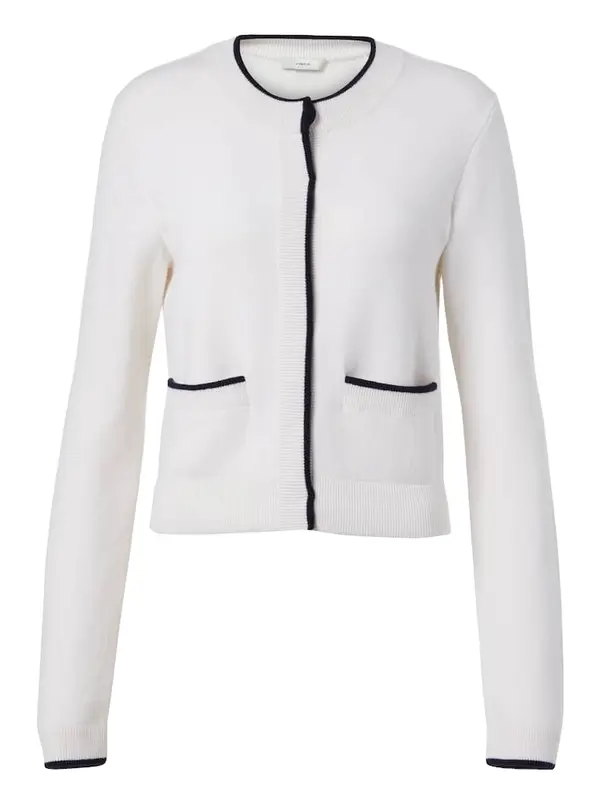 Vince Wool And Cotton-blend Cardigan - White