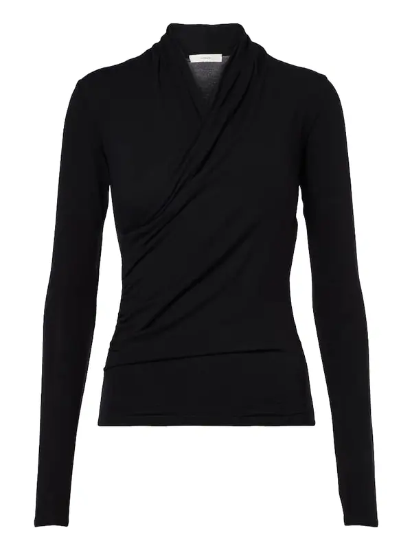 Vince Fixed Wrap Top - Black