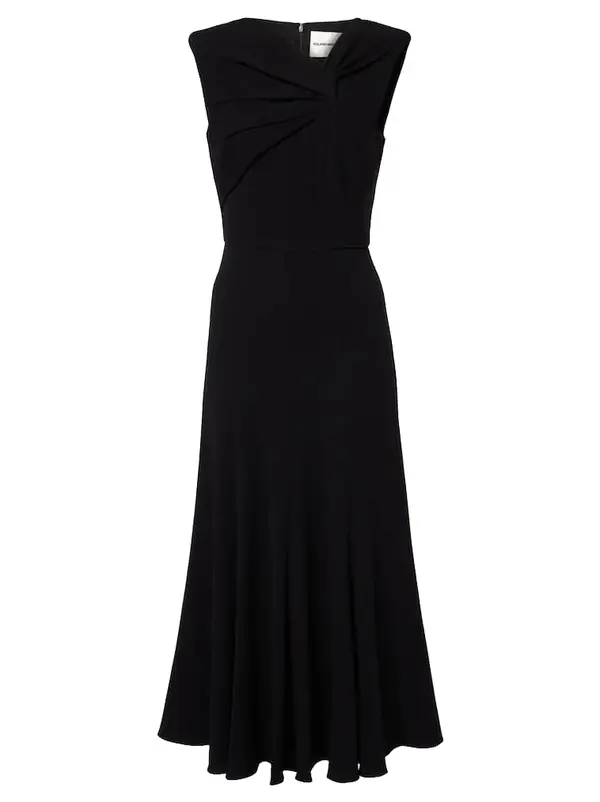 Roland Mouret Gathered Cady Midi Dress - Black