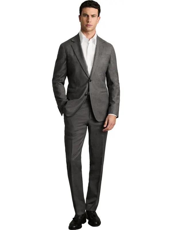 REISS Slim-fit Wool Blend Suit Trousers - Grey Melange