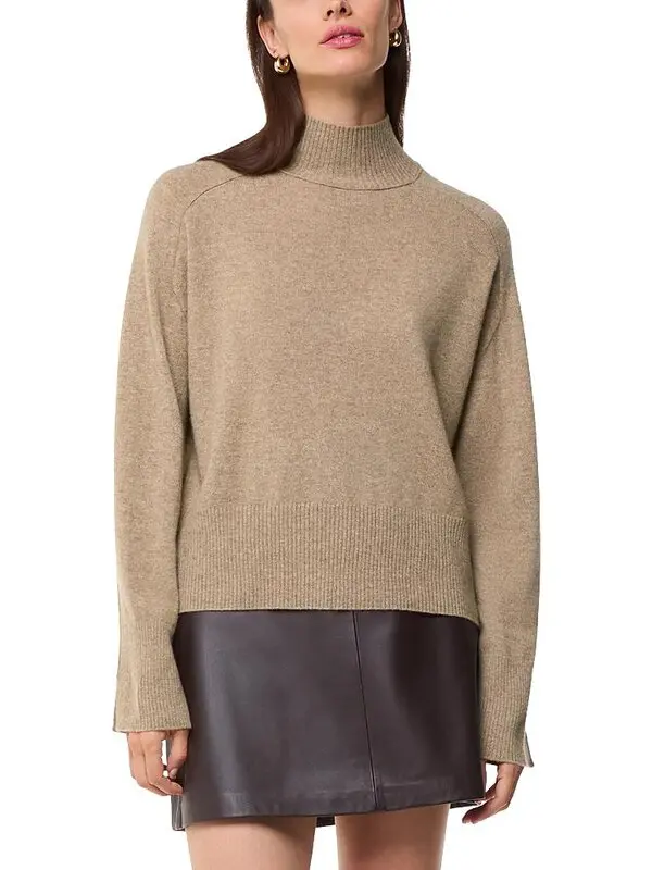 Whistles Cashmere Funnel Neck Sweater - Oatmeal