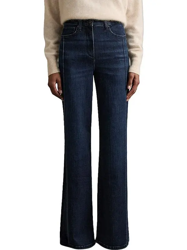 REISS Heather Wide Leg Jeans - Dark Blue
