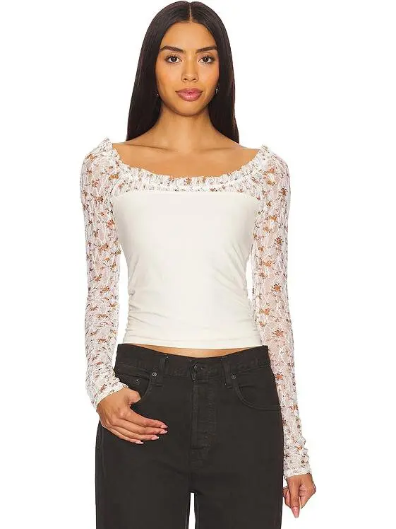Free People Josie Long Sleeve Top - Tea Combo