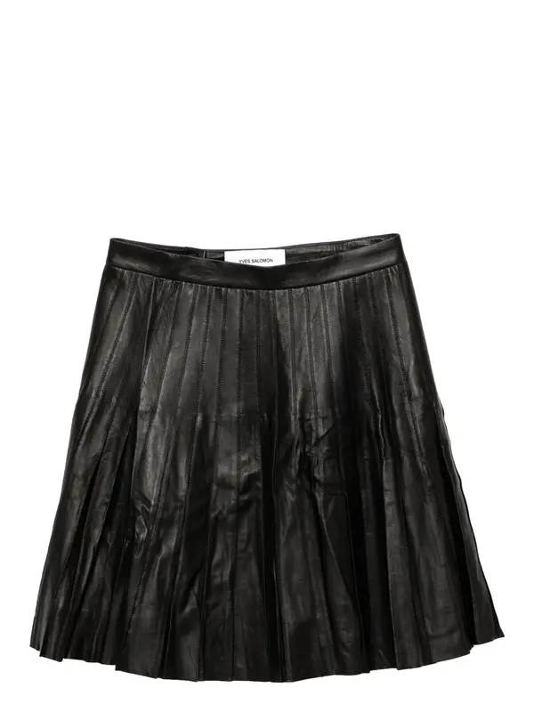YVES SALOMON Pleated Mini Skirt - Black