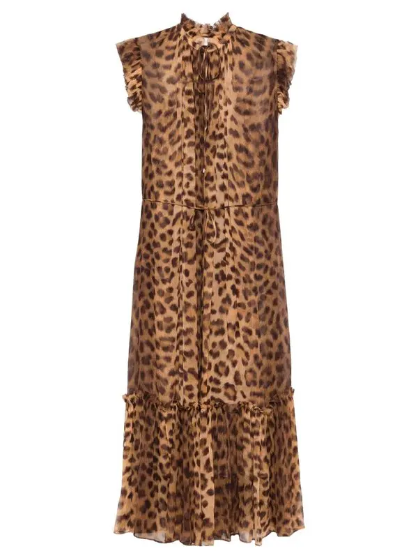 Zimmermann Crush Flutter Midi Dress - Brown