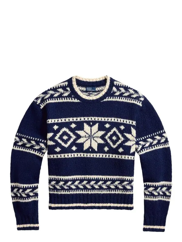 Polo Ralph Lauren Snowflake-jacquard Sweater - Blue
