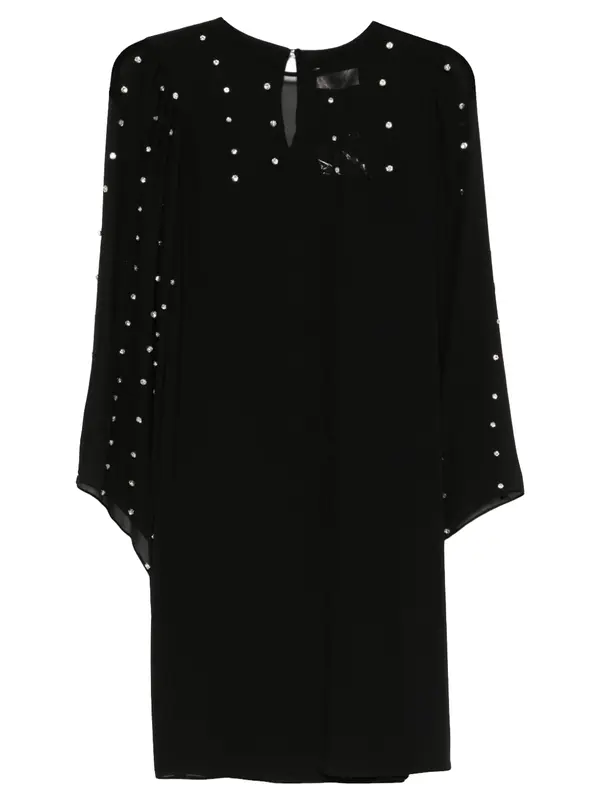 NISSA Crystal-embellished Mini Dress - Black