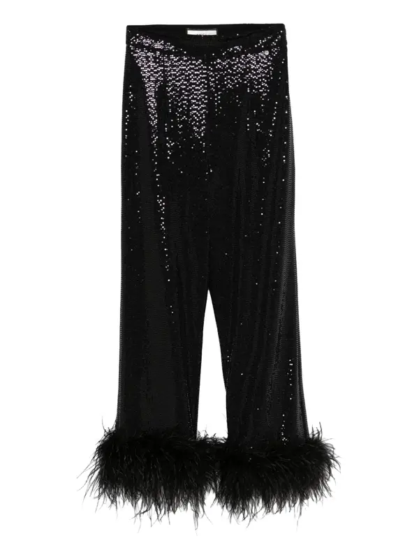 NISSA Sequinned Trousers - Black