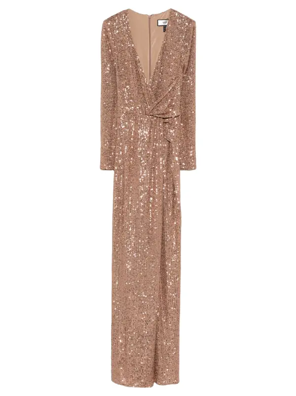NISSA Sequinned Gown - Neutrals