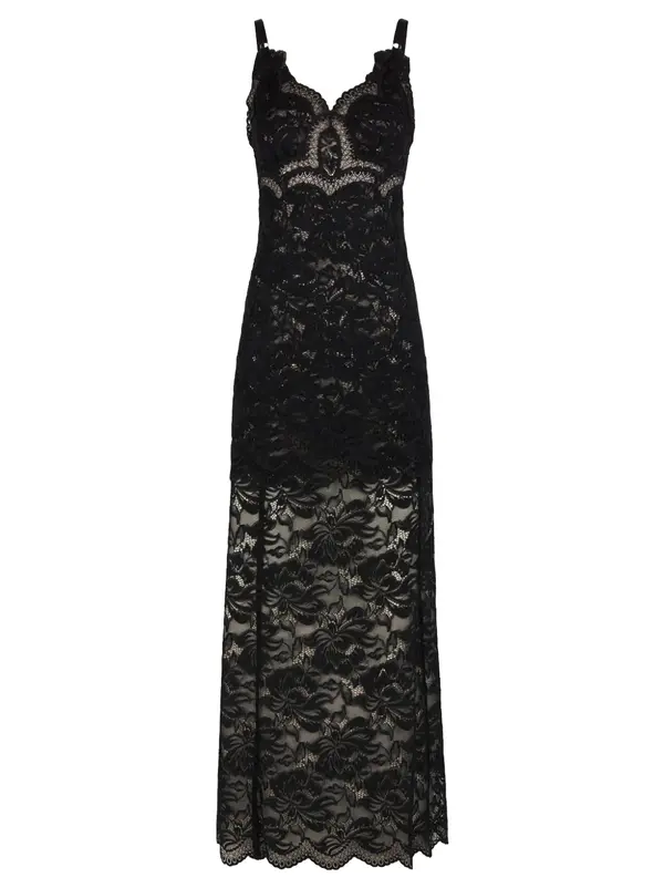 Rabanne Lace Maxi Dress - Black