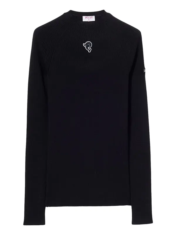 Emilio Pucci Logo-patch Jumper - Black