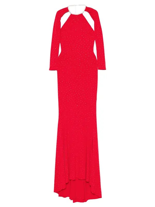 NISSA Crystal-embellished Gown - Red