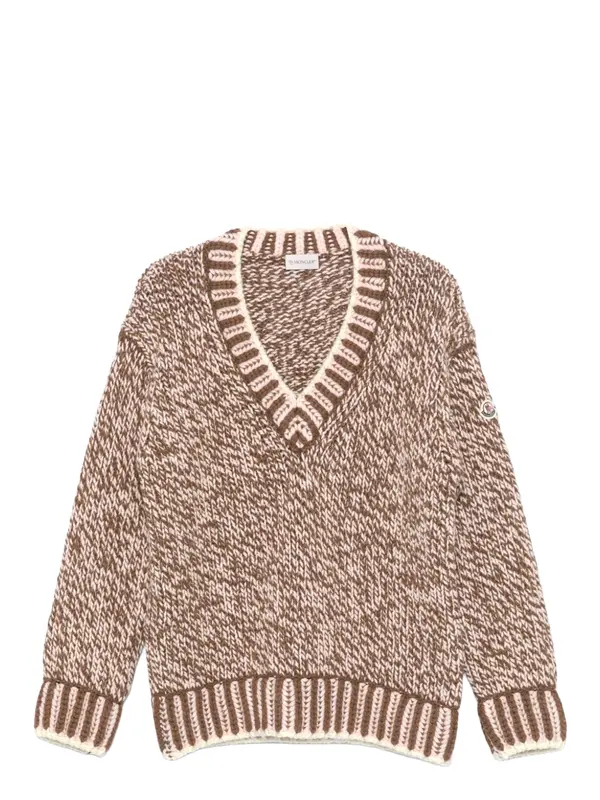 Moncler V-neck Sweater - Brown