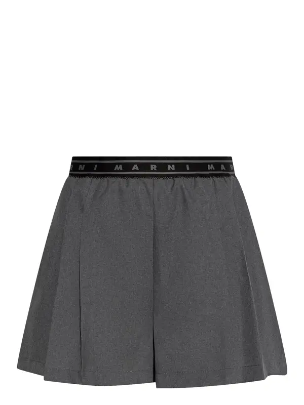 Marni Pleated Thigh-length Shorts - Grey