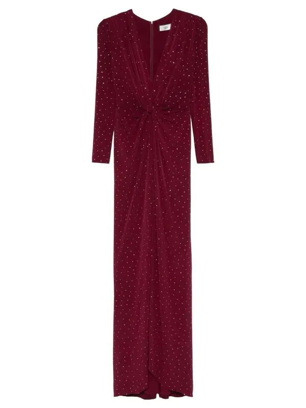 NISSA Rhinestone-embellished Maxi Dress - Red