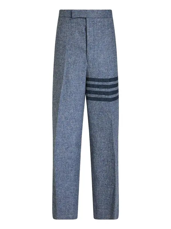 Thom Browne Striped Wool-tweed Suit Pants - Slate Blue