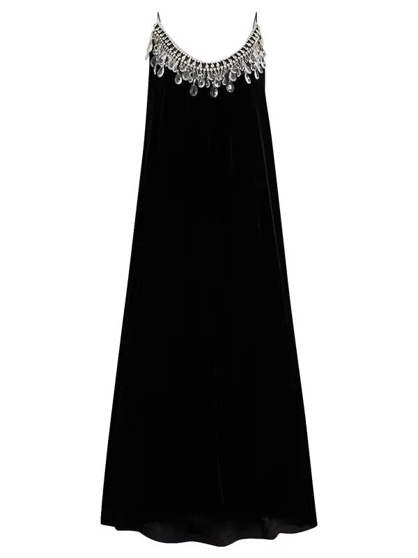 Zimmermann Crystal-embellished Velvet Midi Dress - Black