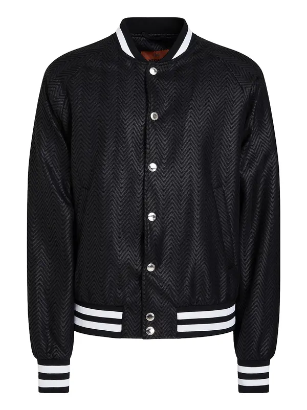 Missoni Coated Cotton-blend Bomber Jacket - Black
