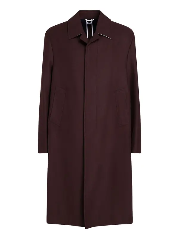 Thom Browne Wool-felt Coat - Burgundy