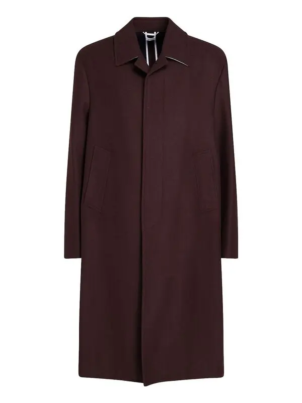 Thom Browne Wool-felt Coat - Burgundy