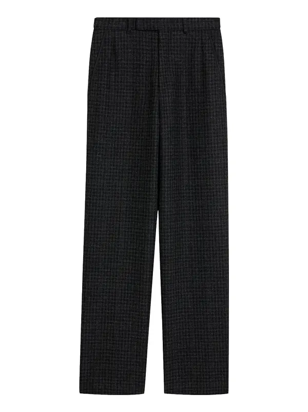 Thom Browne Houndstooth Wool-tweed Trousers - Black