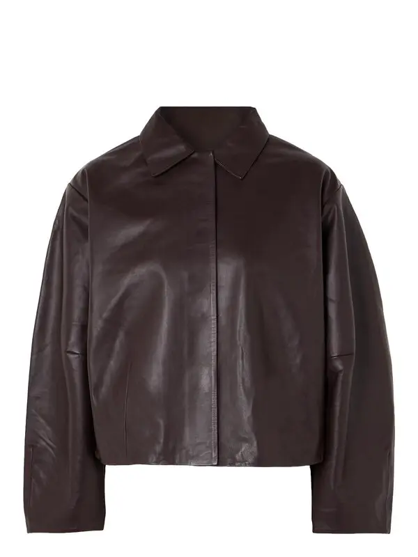 ST. AGNI Cocoon Leather Jacket - Brown