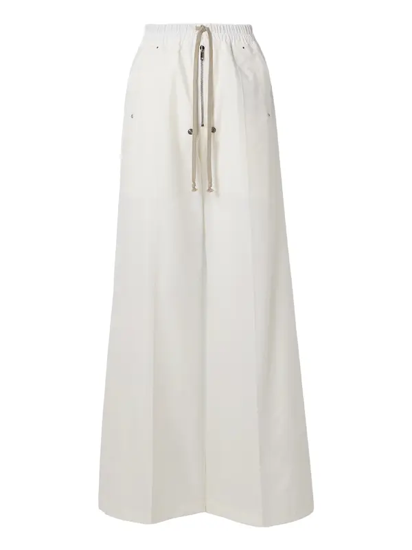 Rick Owens Belas Cotton-blend Poplin Wide-leg Pants - Off-white