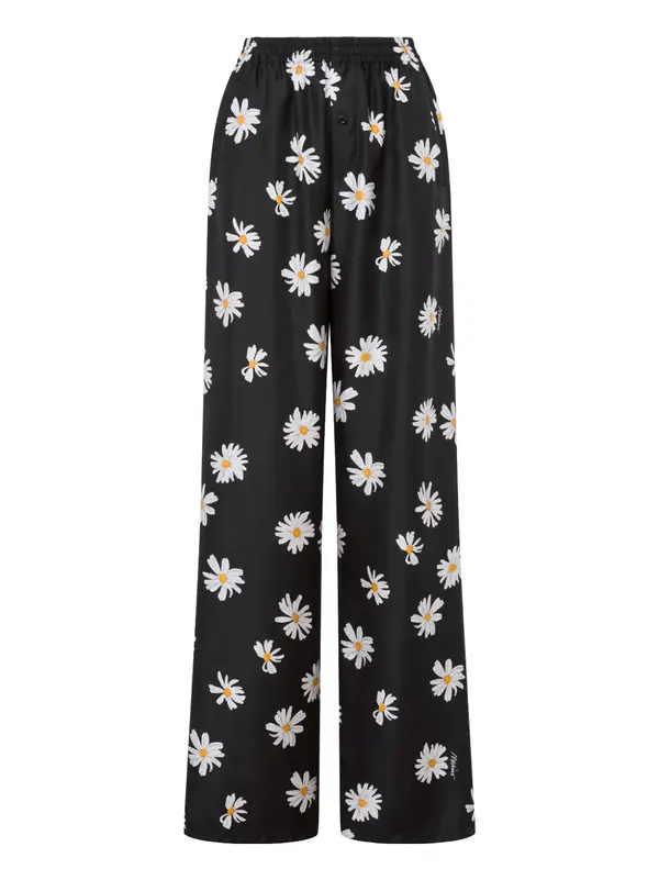 Moschino Daisy-print Trousers - Black