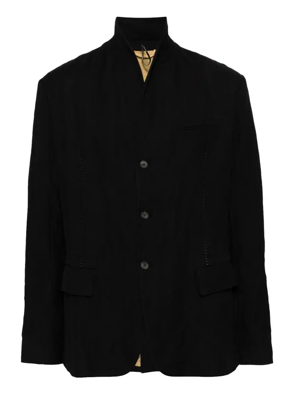 Masnada Stand-up Collar Blazer - Black
