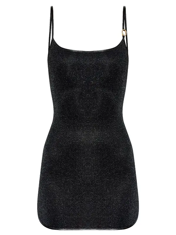 Oseree Lurex Mini Dress - Black