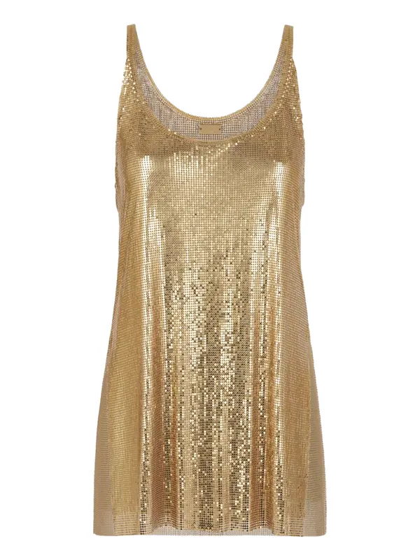 Rabanne Mesh Tank Top - Gold
