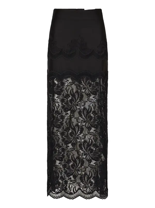 Rabanne Lace Maxi Skirt - Black