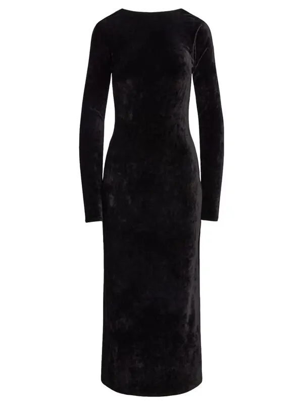 Polo Ralph Lauren Long Sleeve Velvet Dress - Black