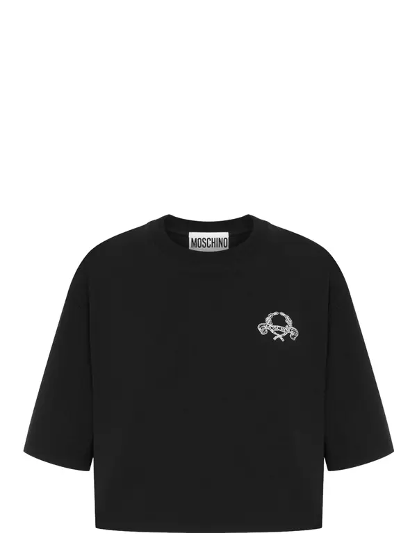Moschino Embroidered Logo T-shirt - Black